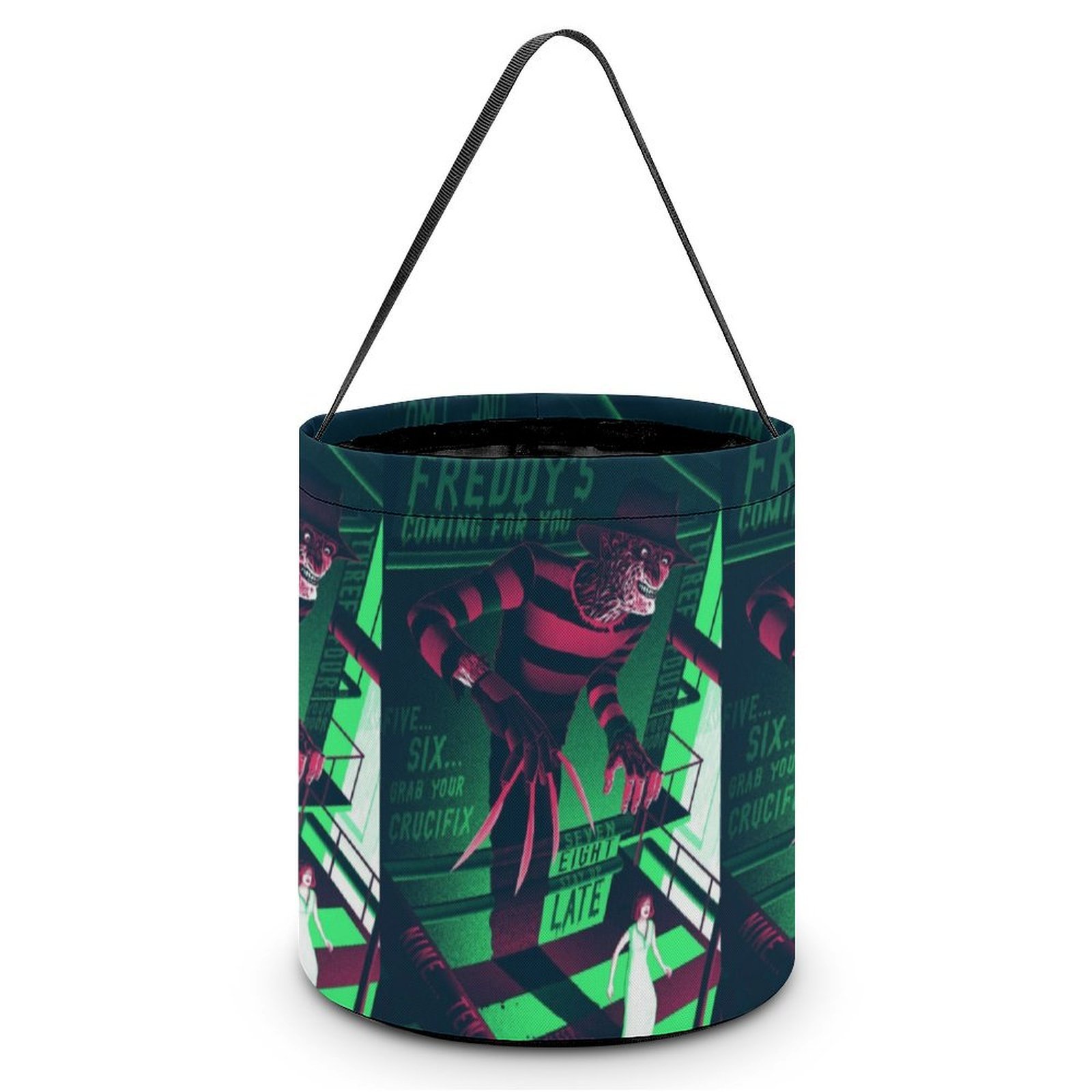 Freddy Krueger Candy Tote Bags Halloween Trick or Treat Bucket Bag ...
