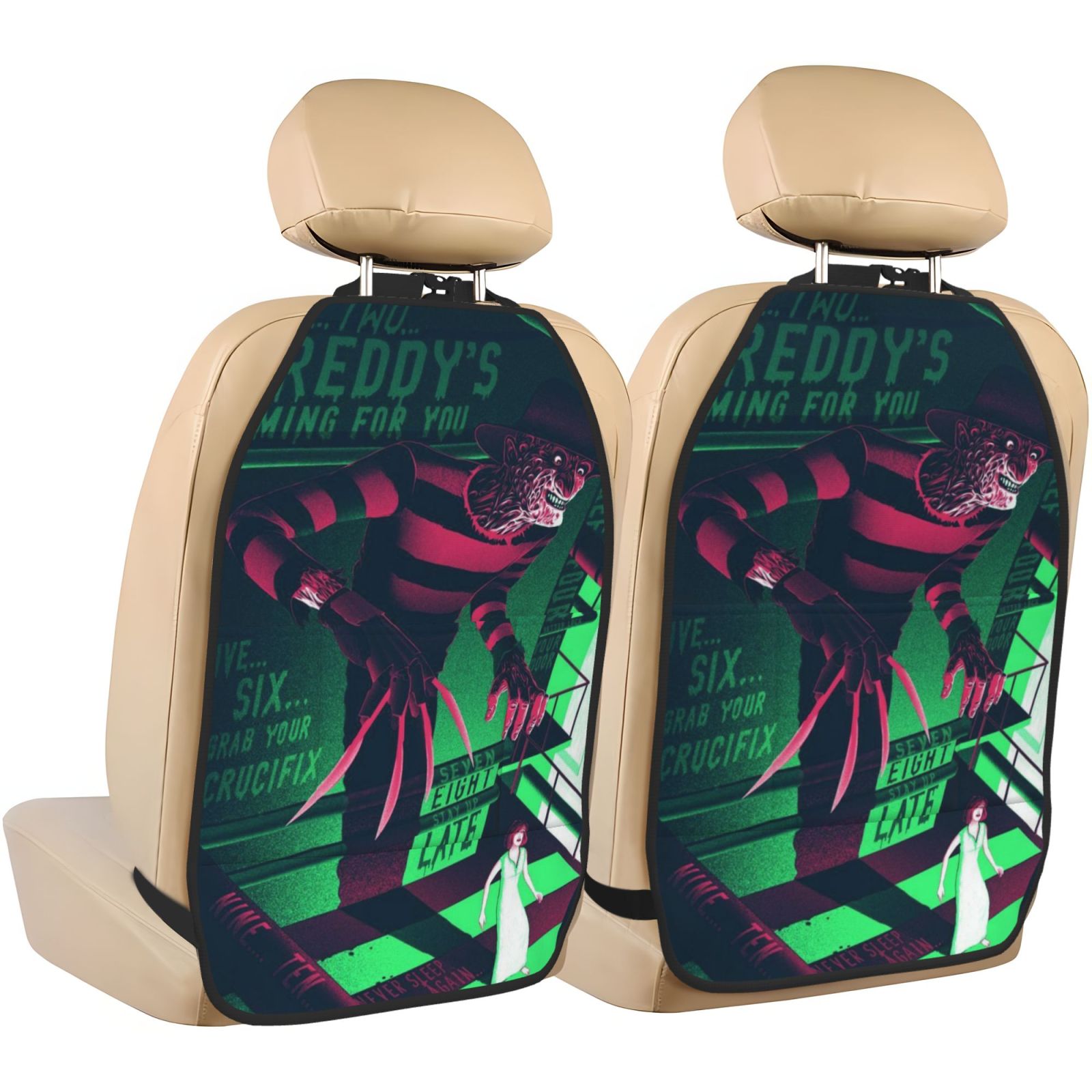 Freddy Krueger Car Seat Back Kick Protectors,2 Pack Kick Mats with ...