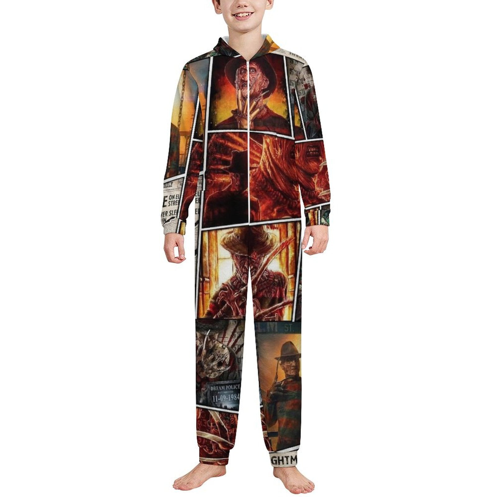 Freddy Krueger Children's Home Jumpsuit Pajamas for Boys Girls Onesie ...