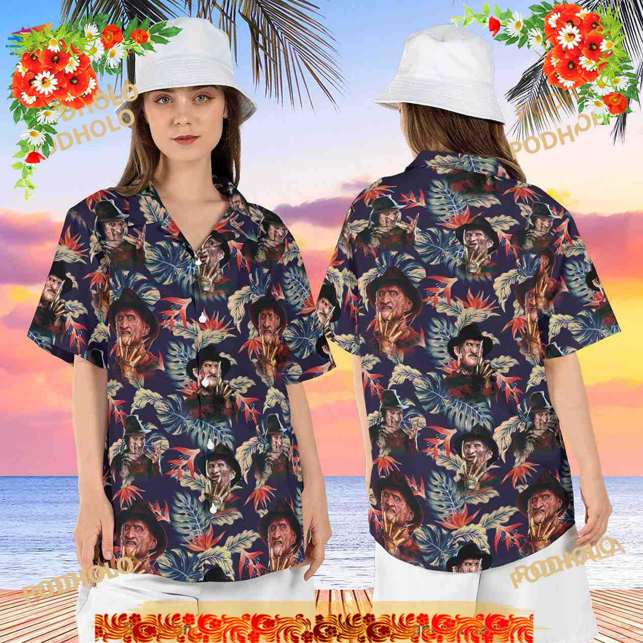 Freddy Krueger Hawaiian Shirt, Horror Tropical Hawaii Shirt, Nightmare ...