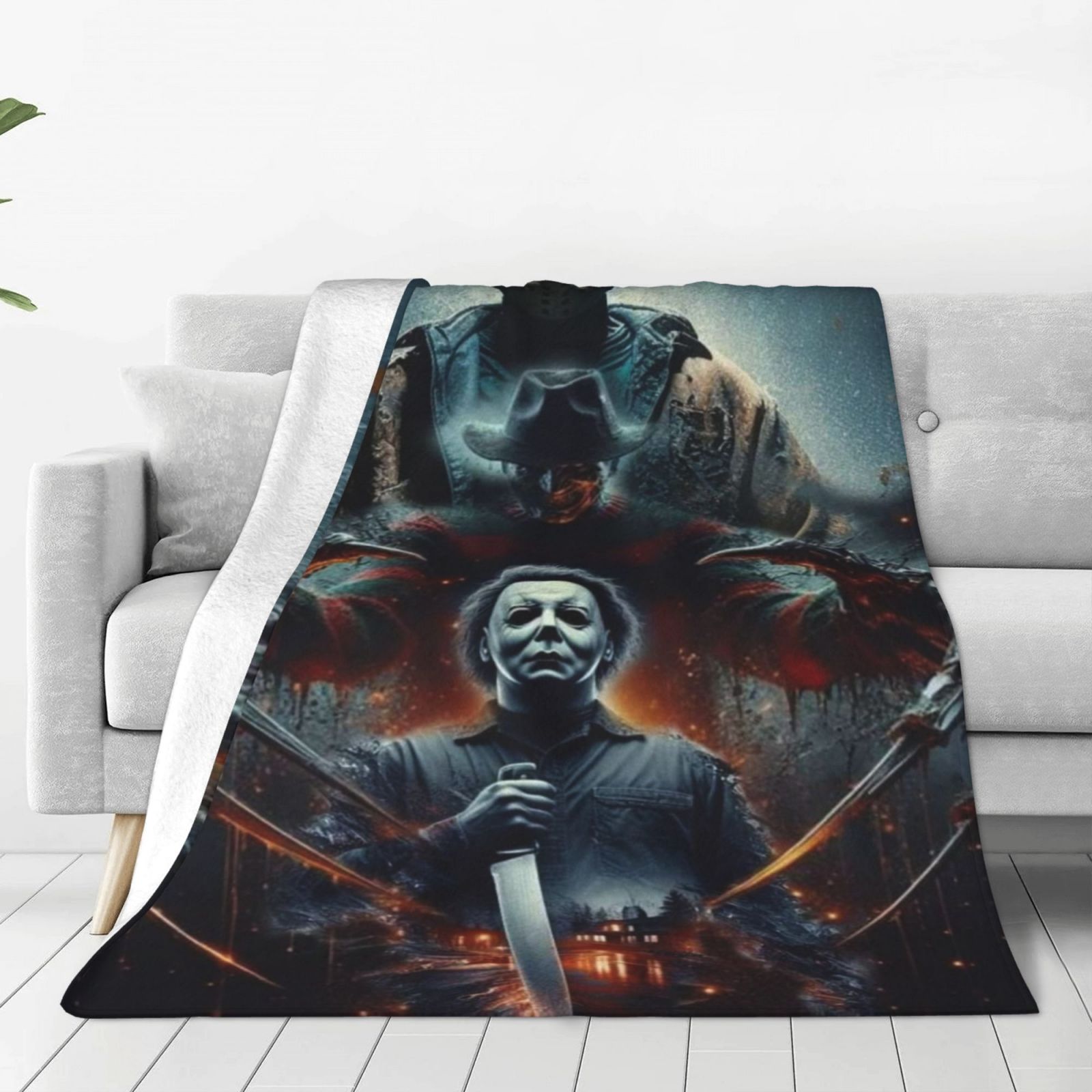Freddy Krueger Horror Movie Flannel Blanket Ultra Soft Micro Cozy Throw ...
