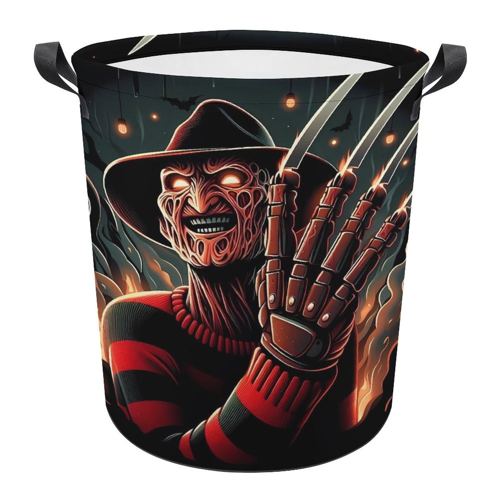 Freddy-Krueger Laundry Hamper, Round Collapsible Hamper Laundry Basket ...