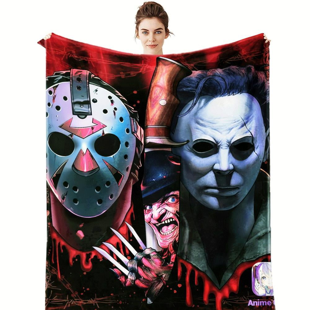 Freddy Krueger Pinhead Pennywise Horror Throw Blanket Red Black Color ...
