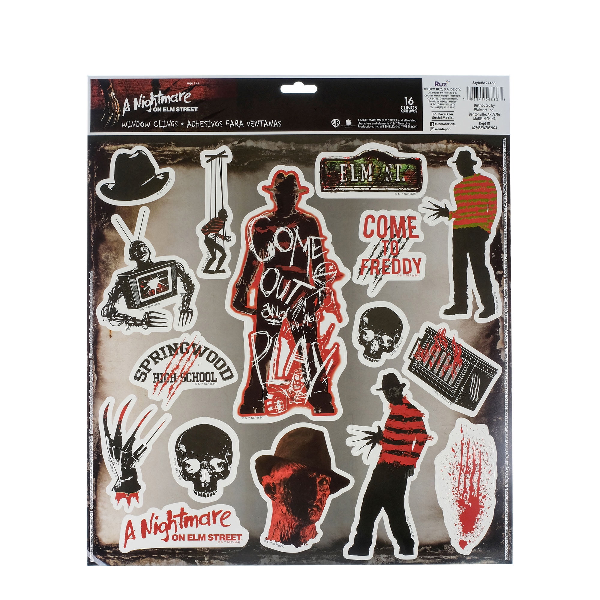 Freddy Krueger, The Nightmare on Elm Street, Halloween Static Window or ...