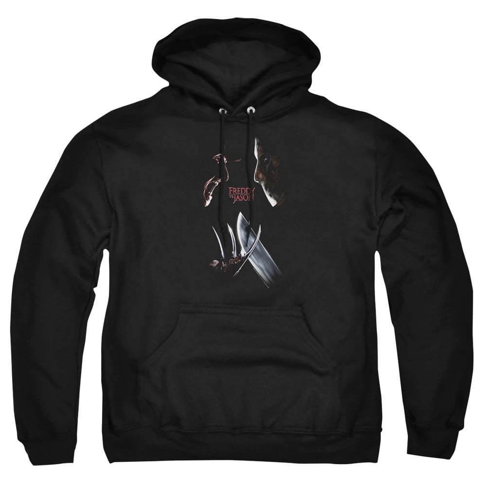 Freddy Vs Jason Face Off Adult Pull-Over Hoodie, Black, Large - Walmart ...
