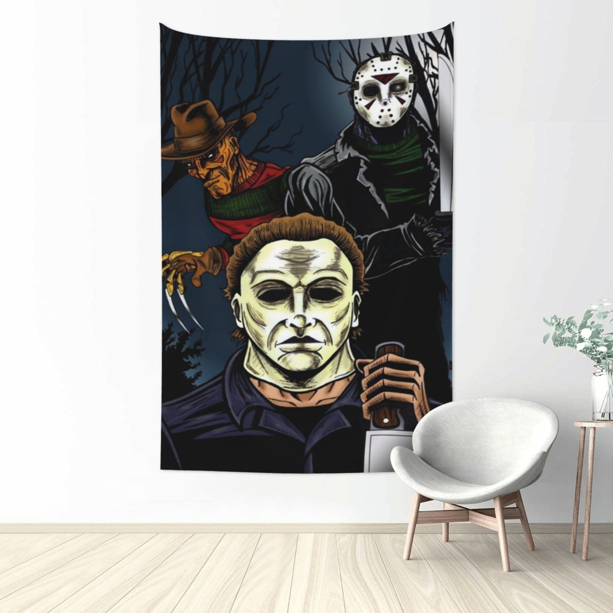 Freddy Vs Jason Horror Tapestry, Large Wall Hanging Art Tapestries for ...