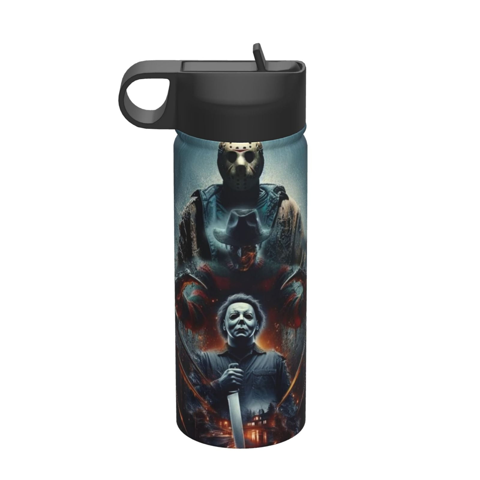 Freddy Vs Jason Horror Water Bottle, Cute Pattern Stainless Steel ...