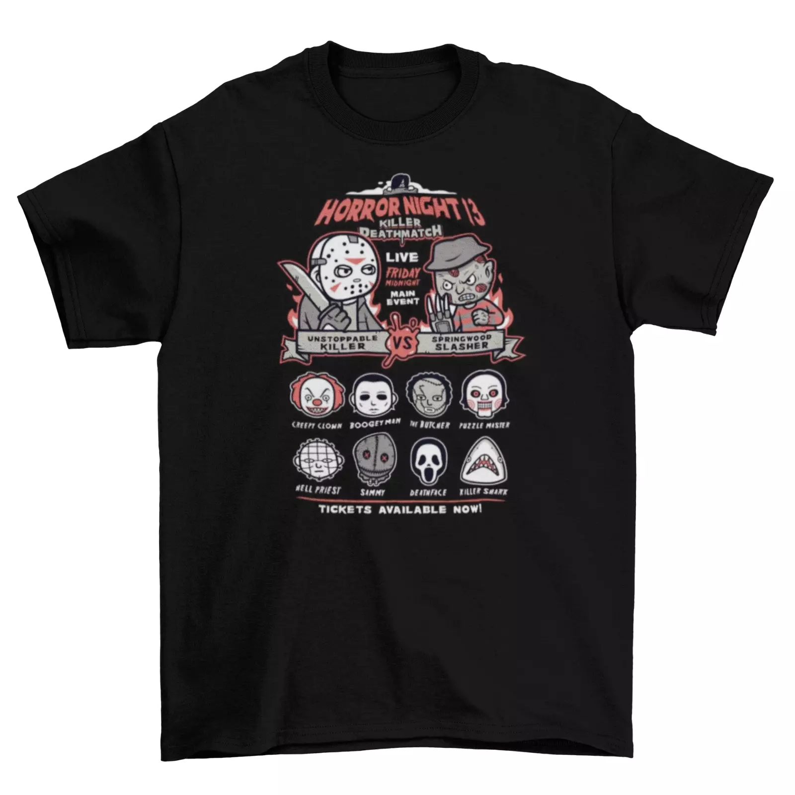 Freddy Vs Jason T-Shirt Unisex Adult Funny Friday 13 Horror Halloween ...