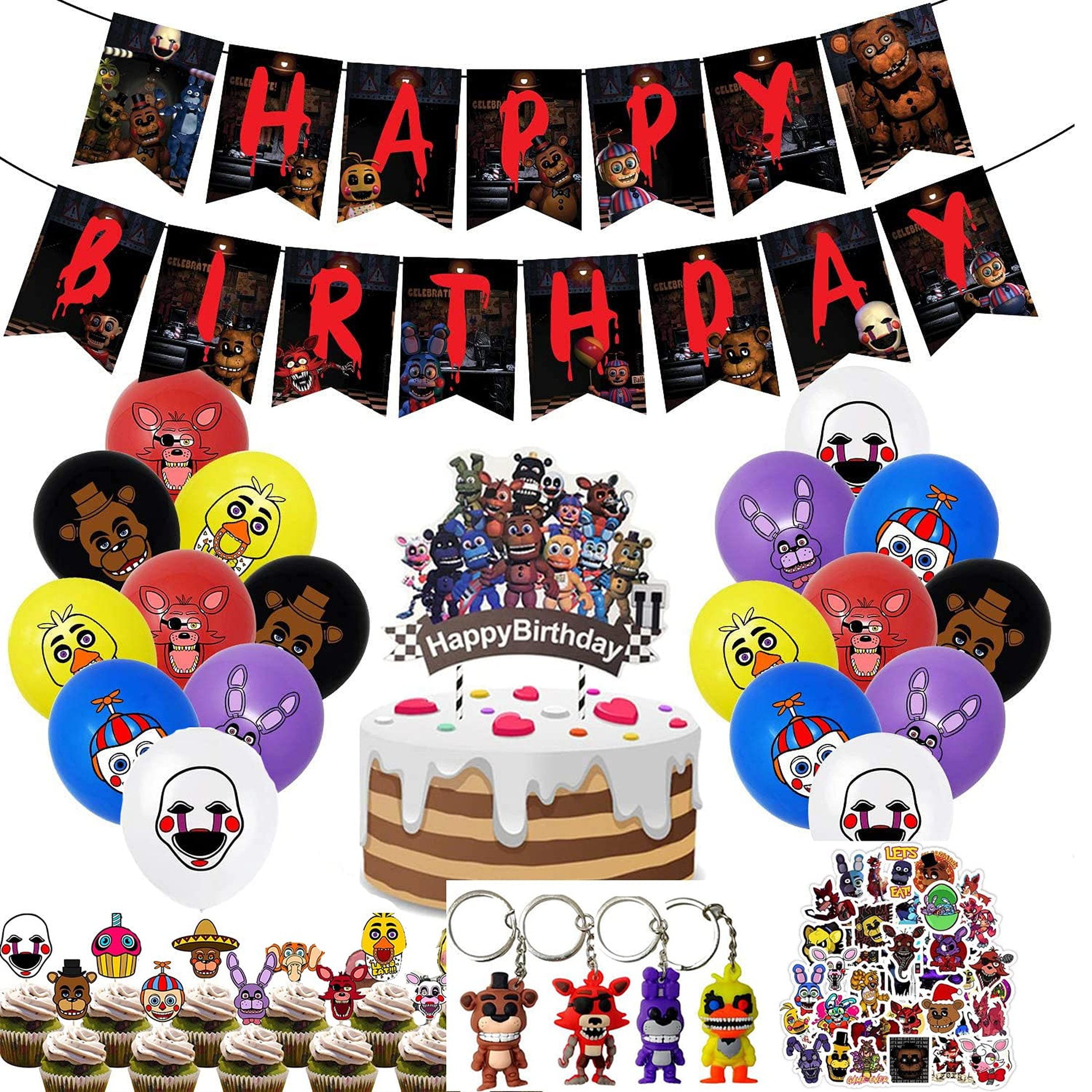 Freddy's Party Pack - Banner, Cake Topper, Cupcake Toppers, Balloons ...