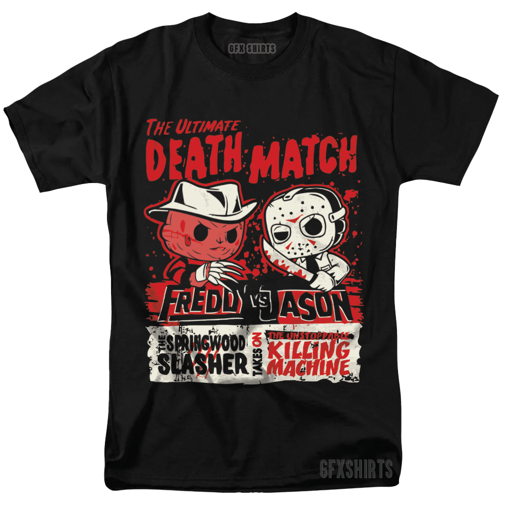 Freddy vs Jason Friday the 13th 90s Horror Movie vtg Graphic T-Shirt Up ...