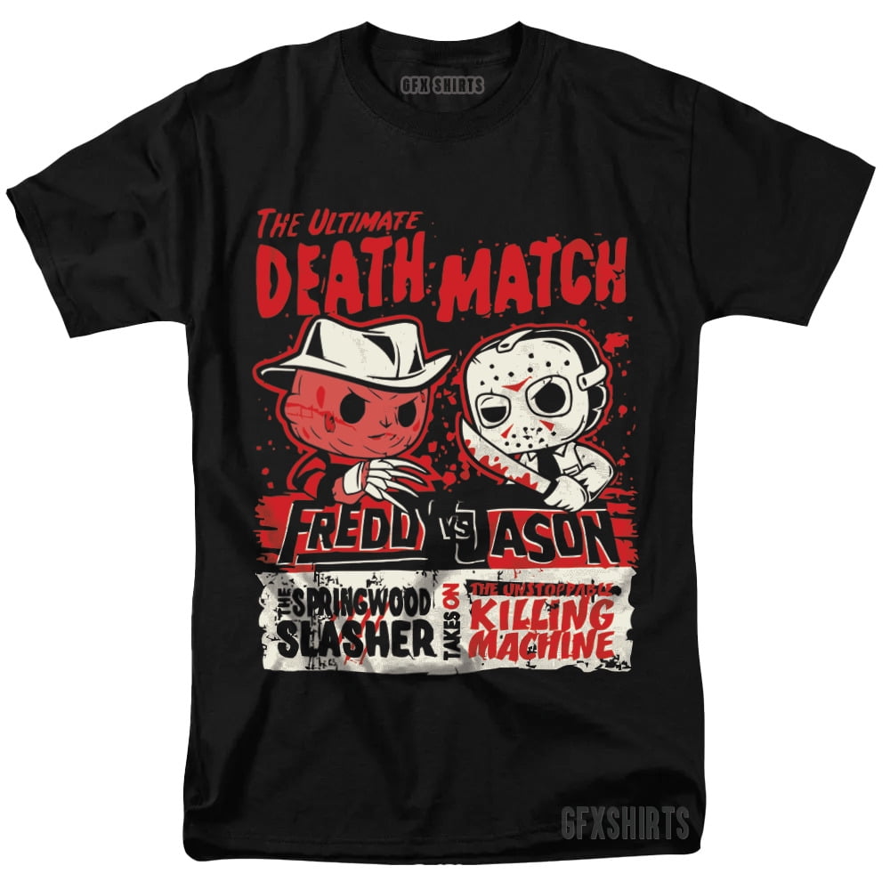 Freddy vs Jason Friday the 13th 90s Horror Movie vtg Graphic design T ...