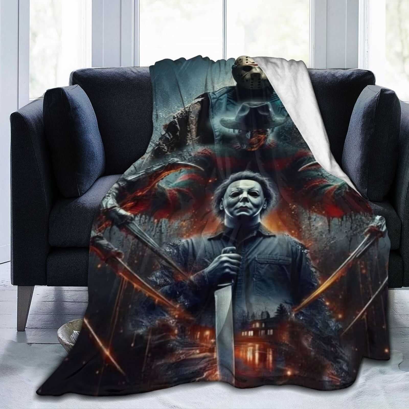 Freddy vs Jason Horror Blanket Soft Cozy Fleece Throw Blanket Gift for ...