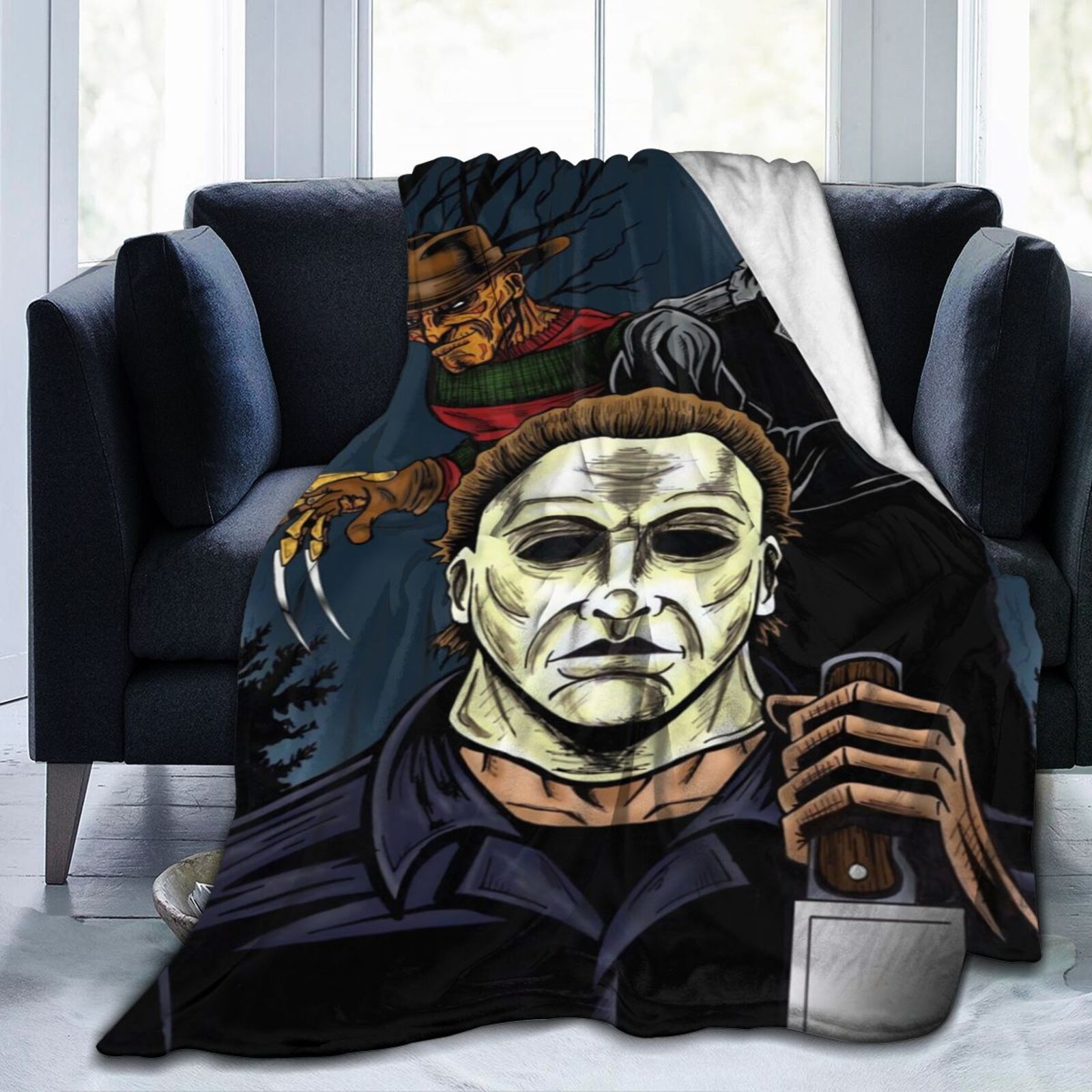 Freddy vs Jason Horror Blanket Soft Cozy Fleece Throw Blanket Gift for ...