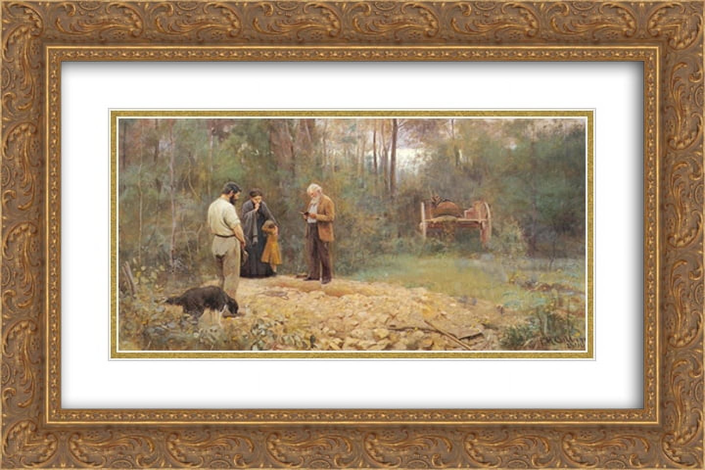 Frederick McCubbin 2x Matted 24x16 Gold Ornate Framed Art Print 'A bush ...