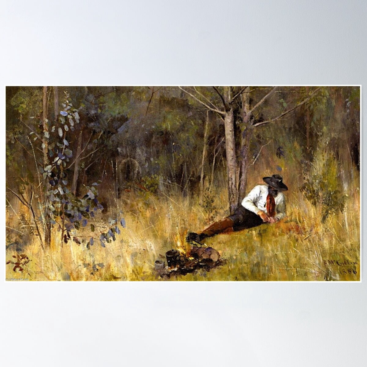 Frederick Mccubbin - While The Billy Boils Poster Wall Art, Modern Wall ...