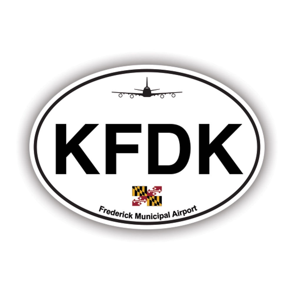 Frederick Municipal Airport FDK Oval Sticker Decal - Self Adhesive ...