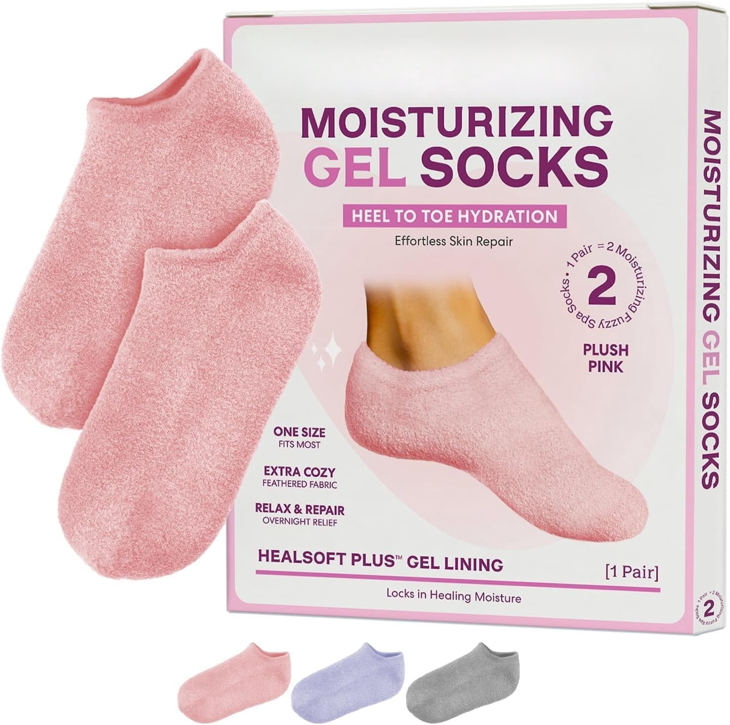 Frederick's Moisturizing Gel Socks for Men & Women - Dry & Cracked Heel ...
