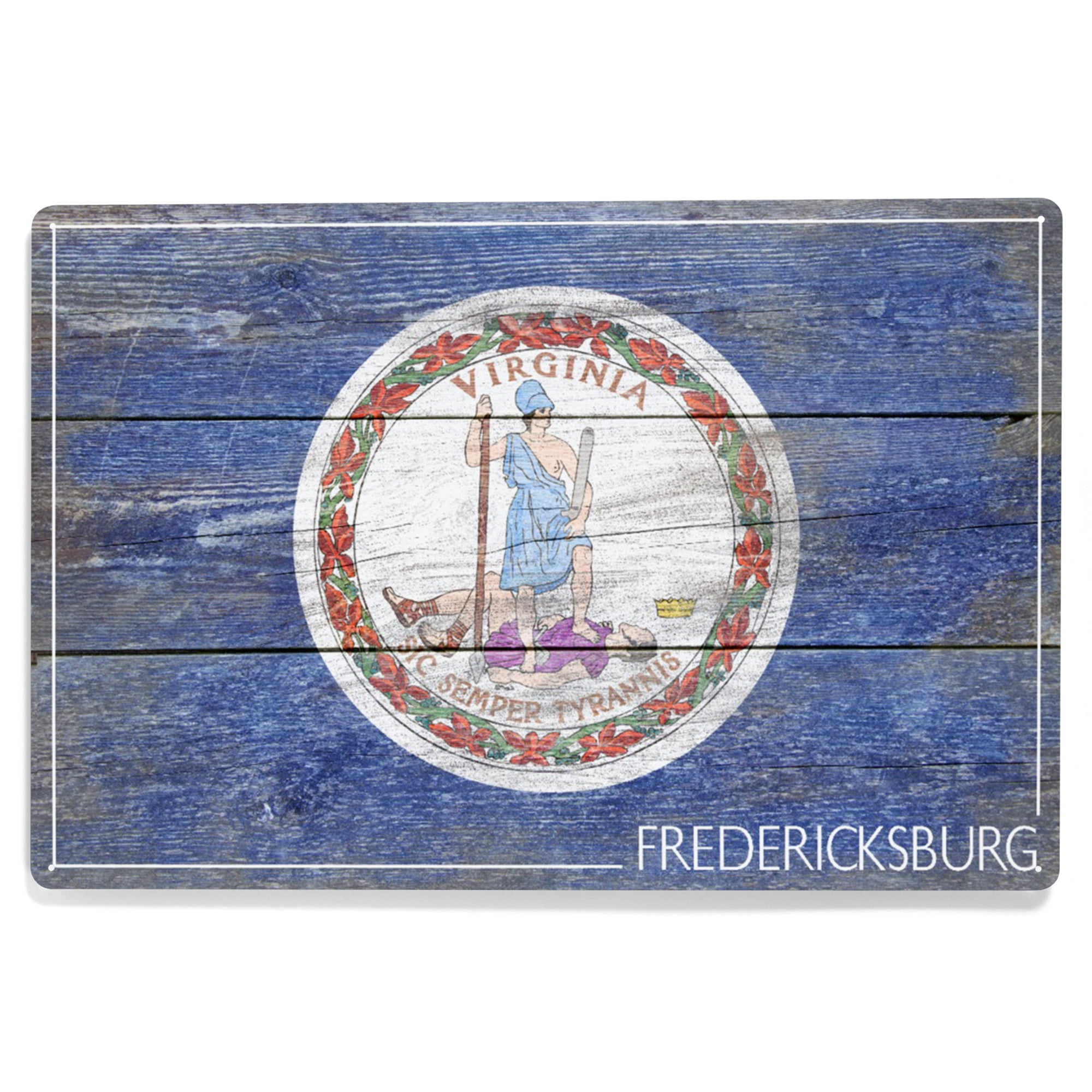 Fredericksburg, Virginia, State Flag, Rustic (12x18 Aluminum Art ...