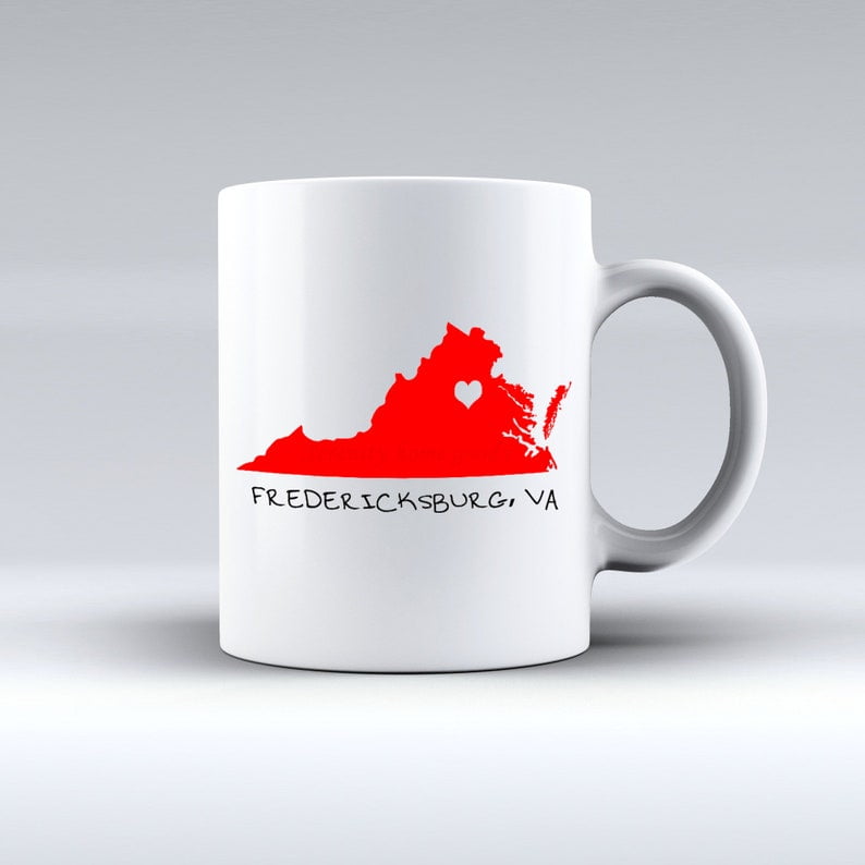 Fredericksburg Virginia State Map Coffee Mug - gift souvenir ...