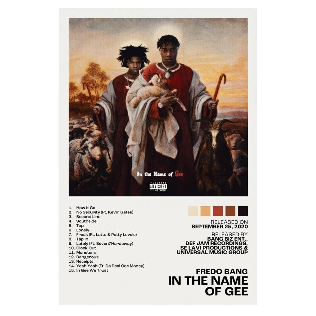 Fredo Bang In The Name of Gee Album Cover Music Poster Rap Home Decor ...