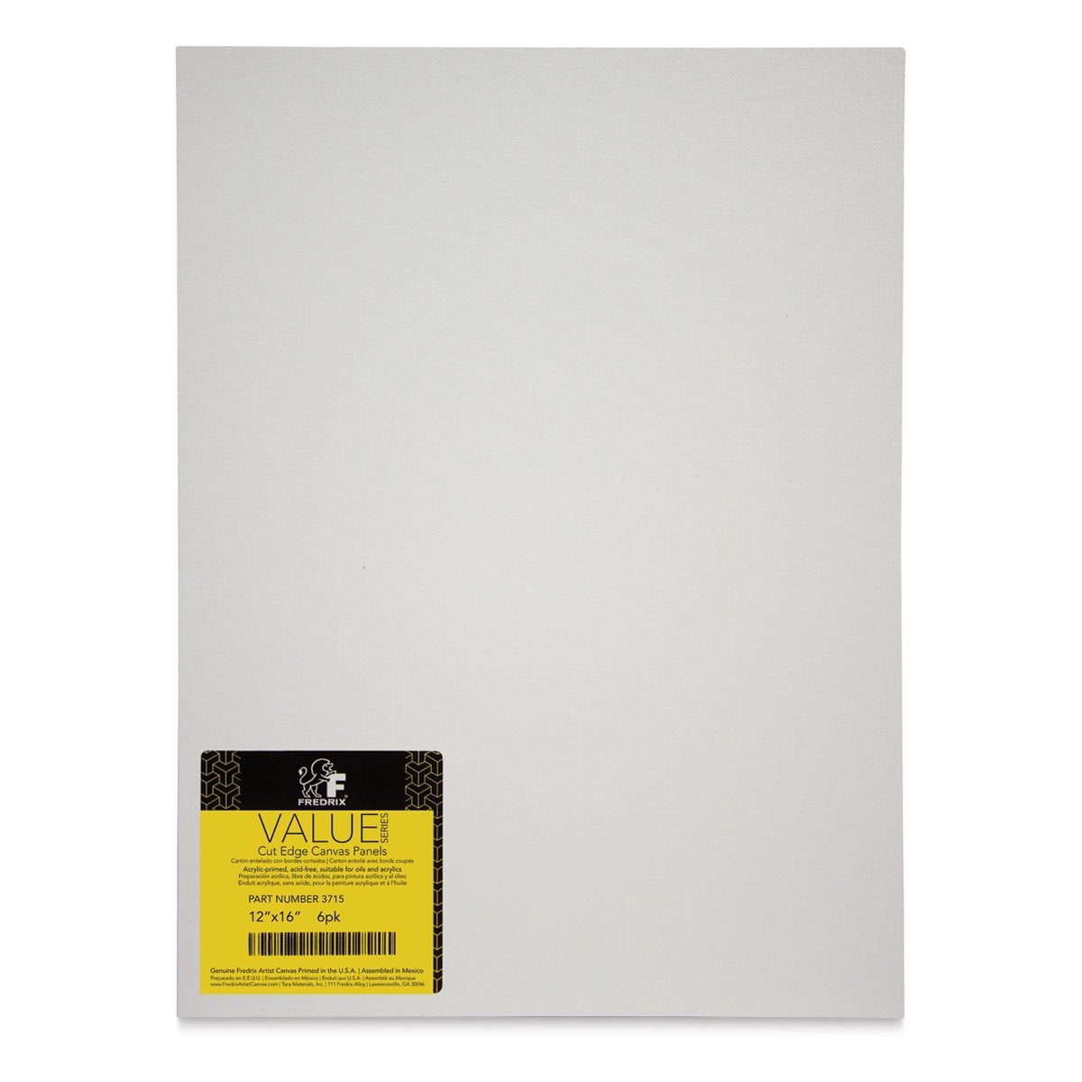 Fredrix Cut Edge Canvas Panels - 12'' x 16'', Black, Pkg of 6 - Walmart.com