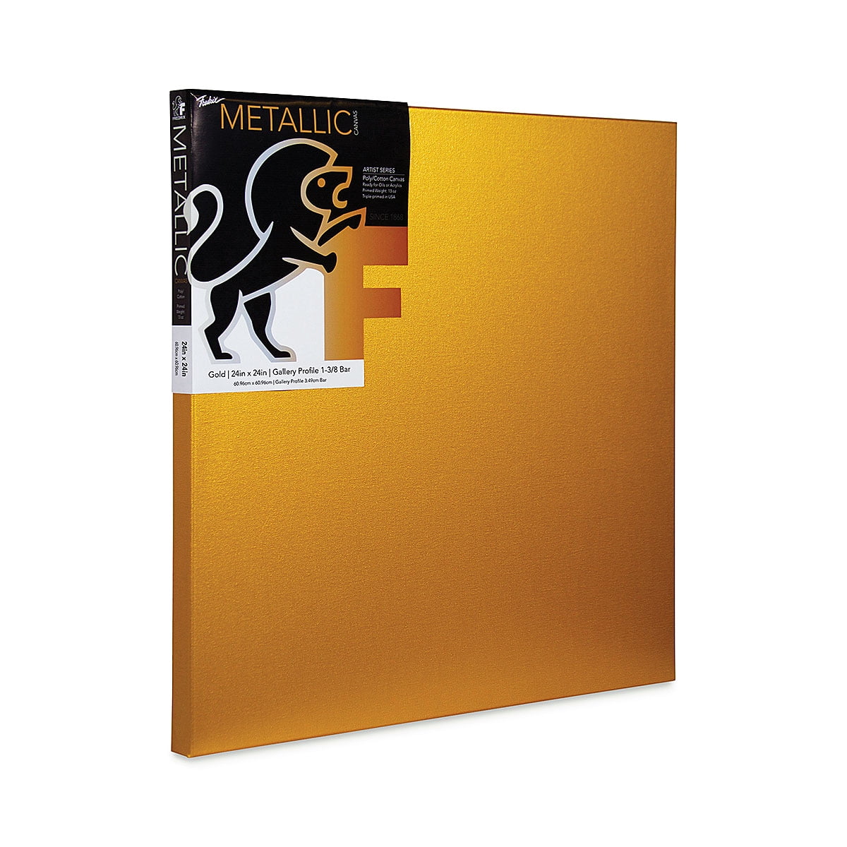 Fredrix Metallic Stretched Canvas - 24" x 24", Gold - Walmart.com
