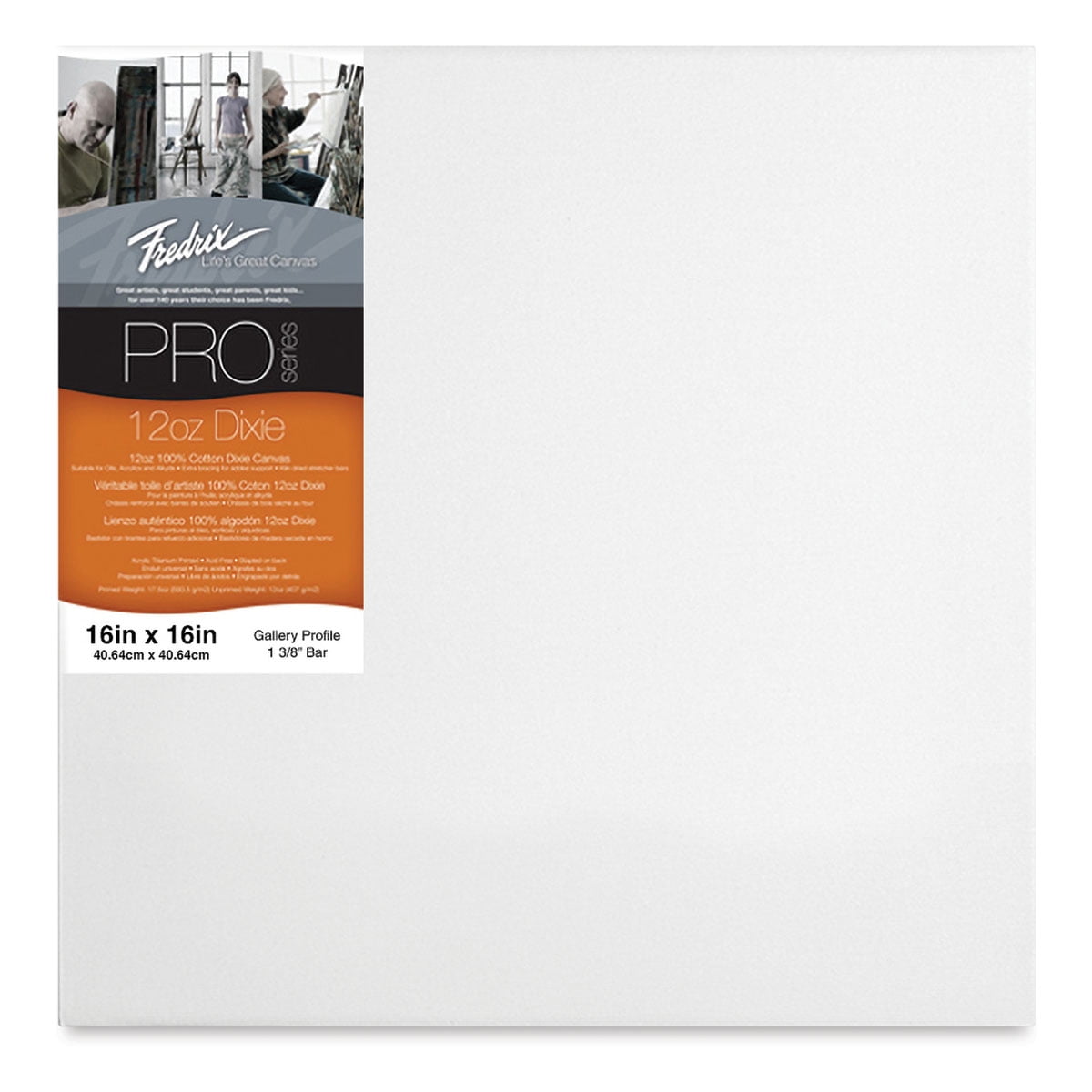 Fredrix Pro Series Dixie Gallery Profile Canvas - 16" x 16", 1-3/8 ...