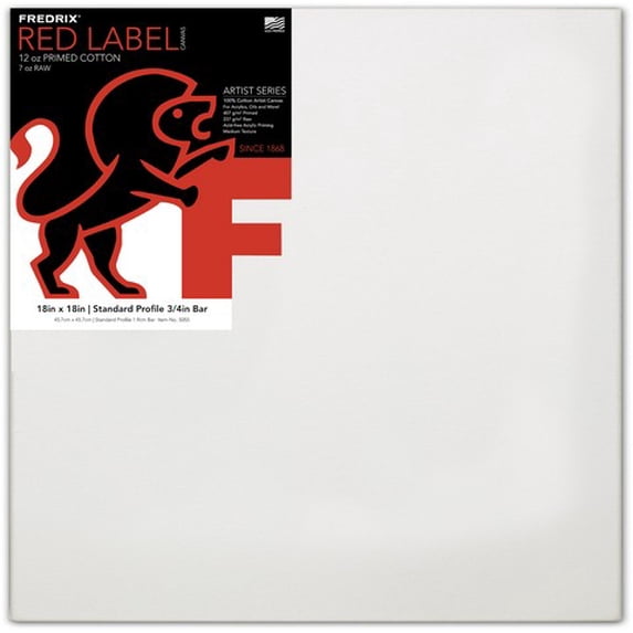 Fredrix Red Label Cotton Canvas - 18" x 18", 3/4" Profile - Walmart.com