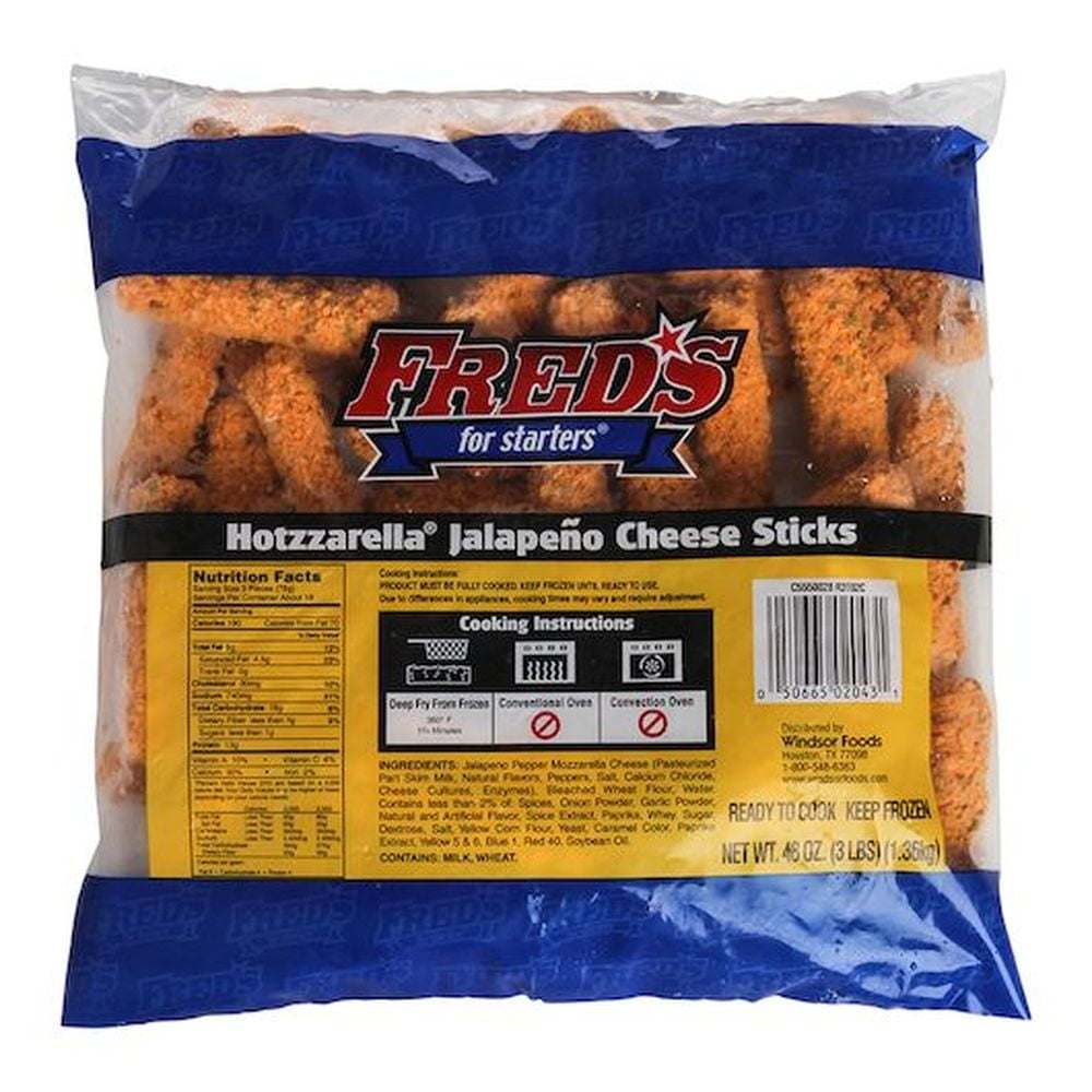 Freds Jalapeno Mozzarella Cheese Sticks, 3 Pound Pack, 4 per case ...