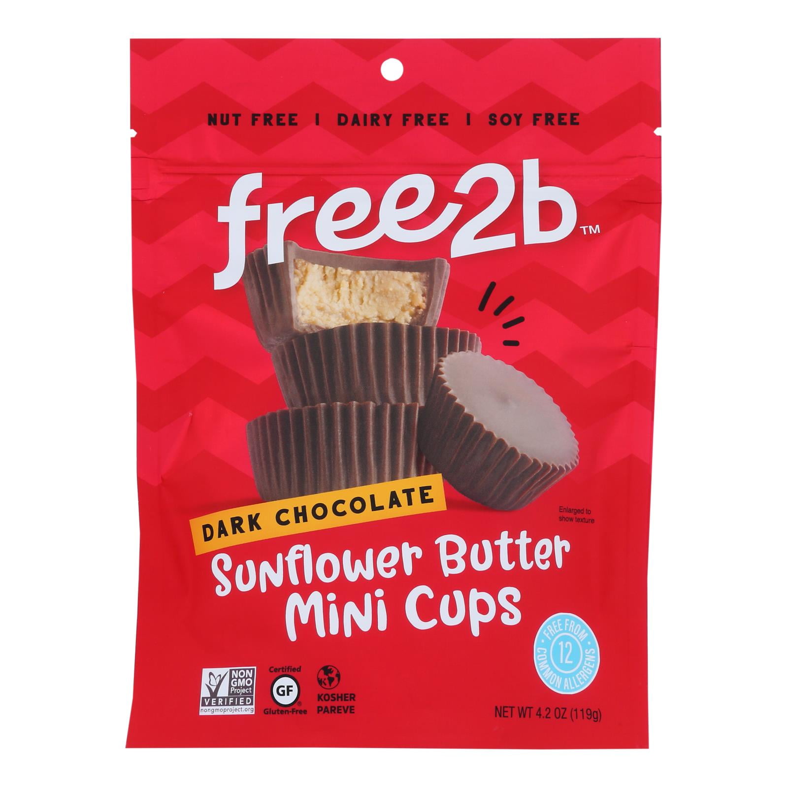 Free2b Dark Chocolate Sunflower Butter Mini Sun Cups 4.2 oz - Walmart.com