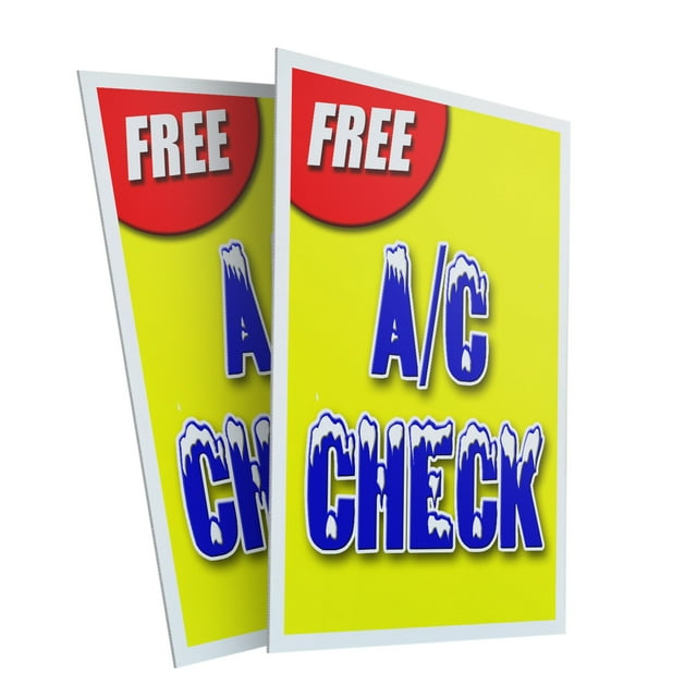 Free Ac Check (2-PACK) 24" x 36" Plastic Signs | Sign Insert 4mm ...
