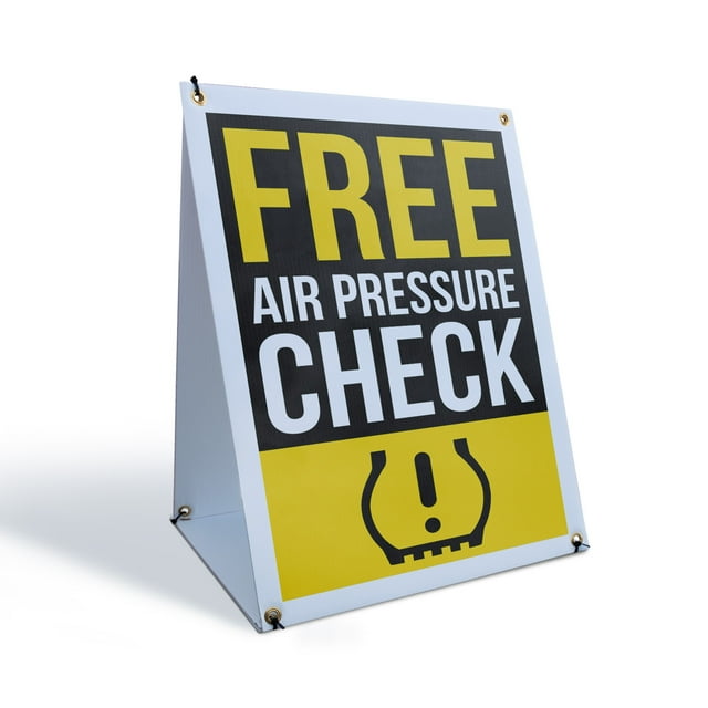 Free Air Pressure Check Sidewalk Sign 24 Inch x 36 Inch A-Frame Images ...