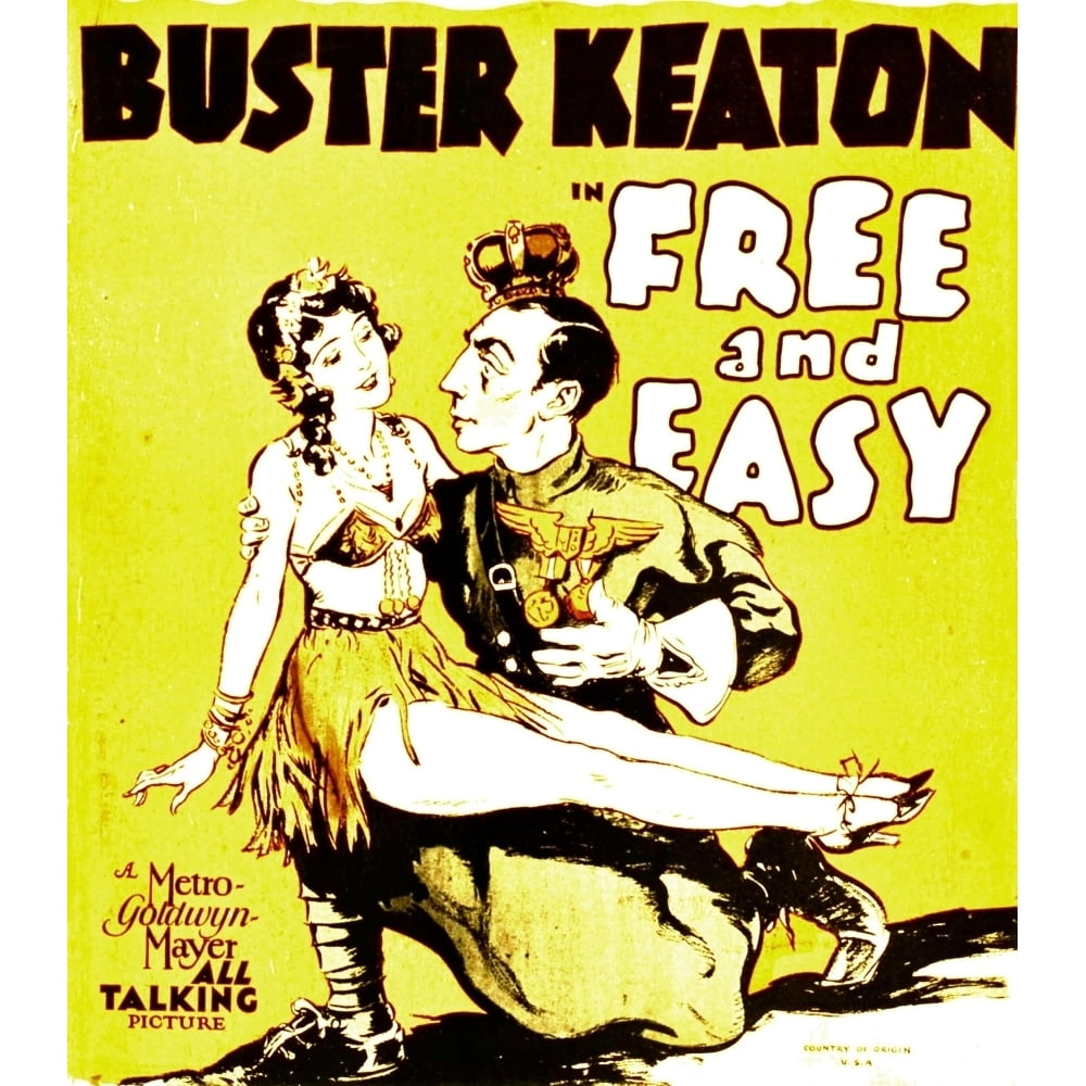Free And Easy Right: Buster Keaton On Window Card 1930. Movie Poster ...
