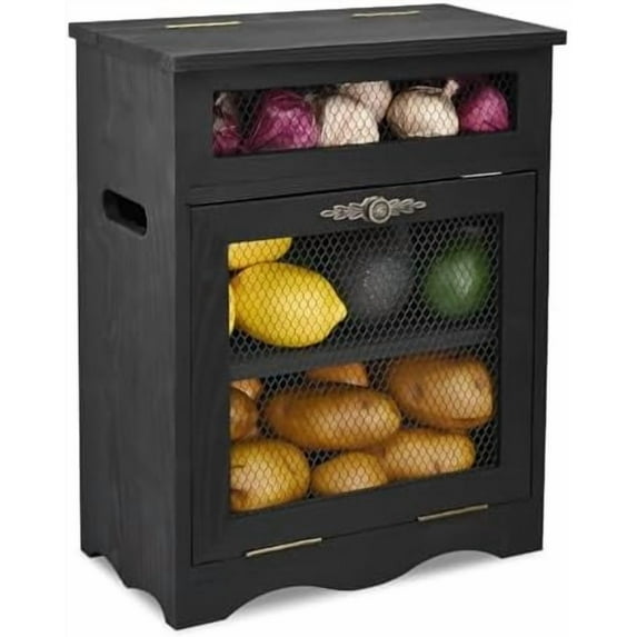 Free Assemble Wooden Countertop Potato and Onion Storage Bin Box ...