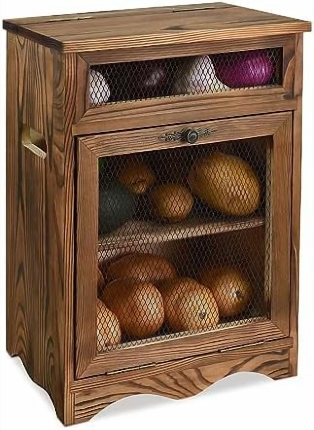 Free Assemble Wooden Countertop Potato and Onion Storage Bin Box ...