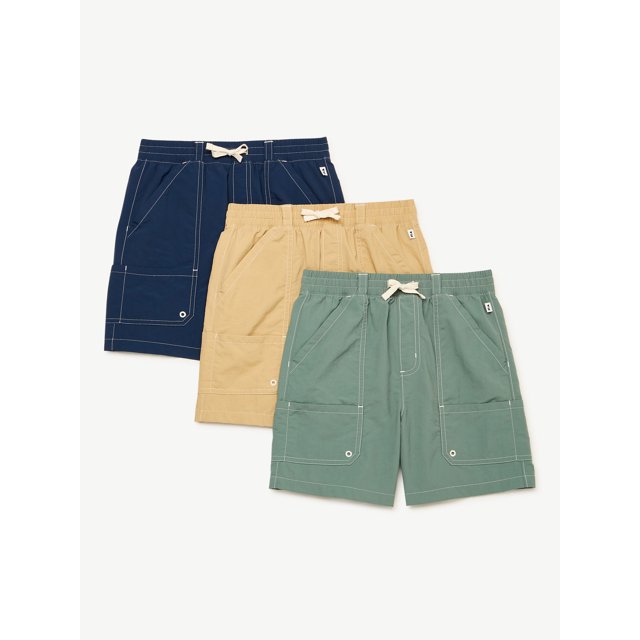 Free Assembly Boys Camp Shorts, 3-Pack, Sizes 4-18 - Walmart.com