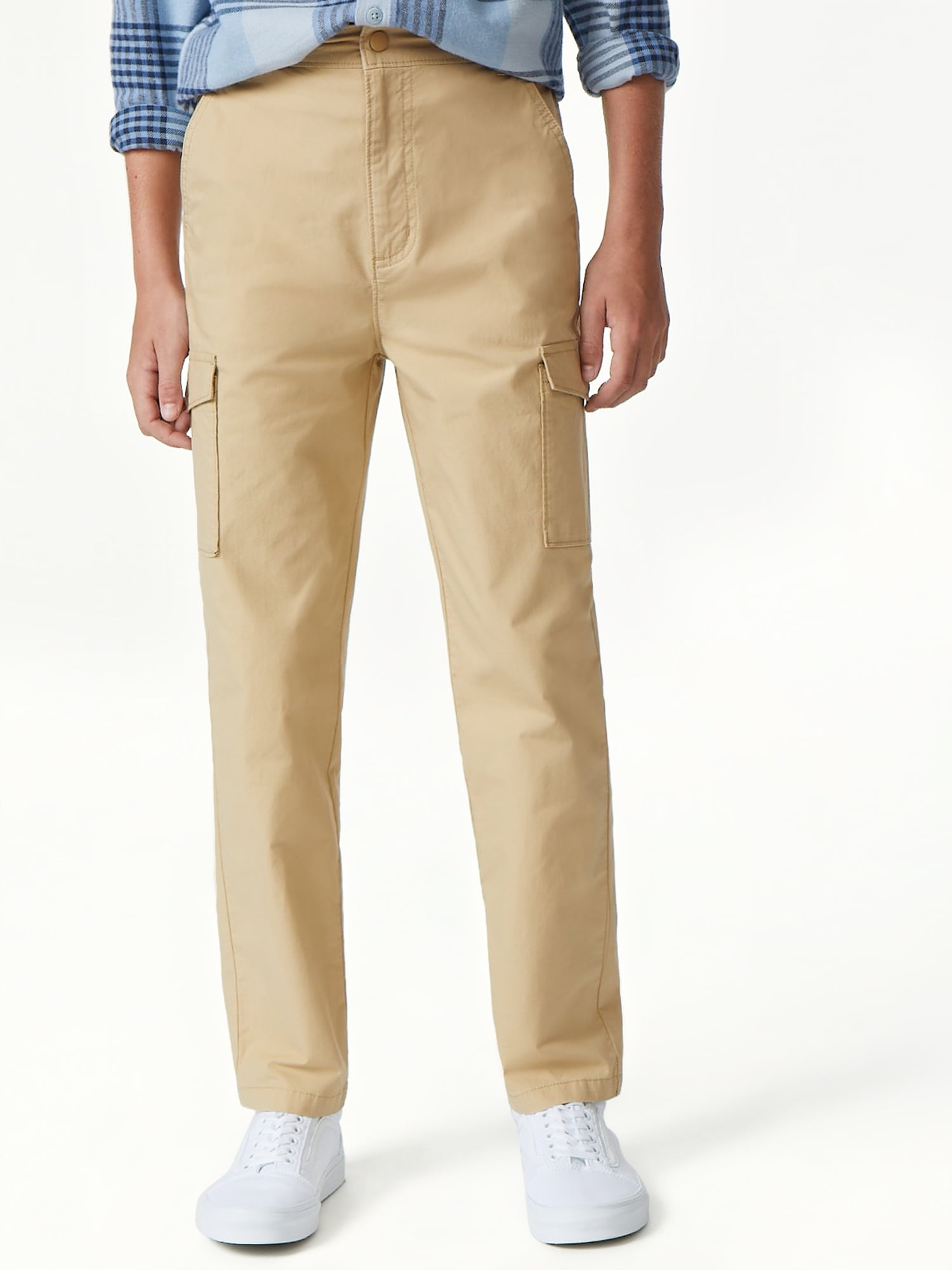 Free Assembly Boys Cargo Pants, Sizes 4-18, Relaxed Fit with Pockets ...