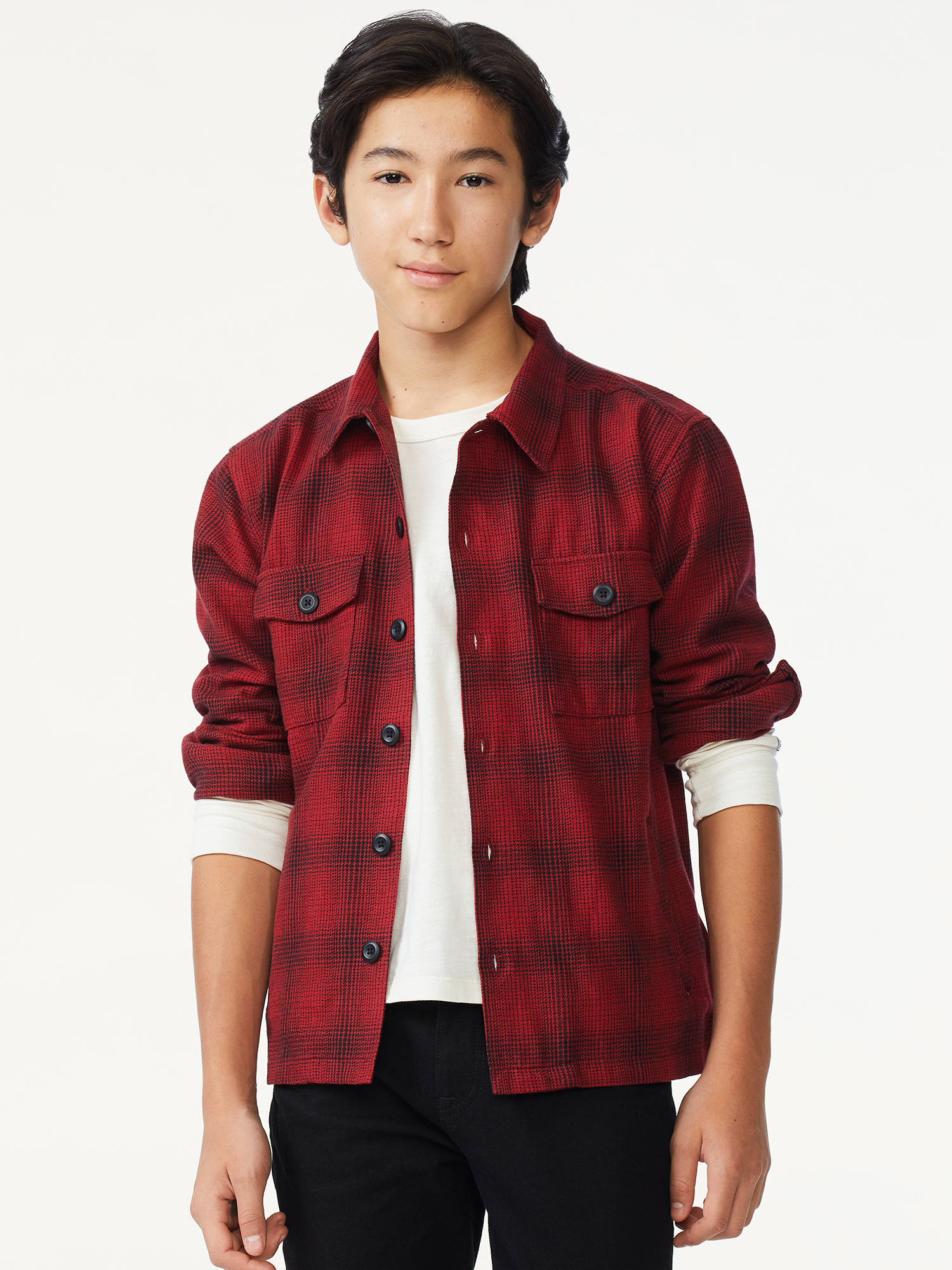 Free Assembly Boy's Flannel Shirt Fashion Jackets, Sizes 4-18 - Walmart.com