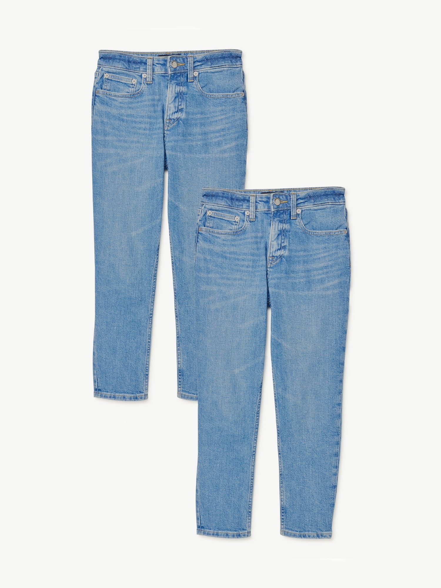 Free Assembly Boys Relaxed Taper Denim Jeans, 2-Pack, Sizes 4-18 ...