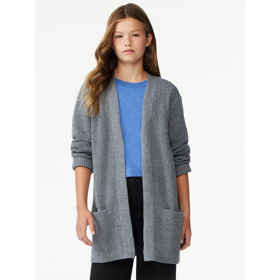 Free Assembly Girls Chunky Layering Cardigan, Sizes 4-18 - Walmart.com