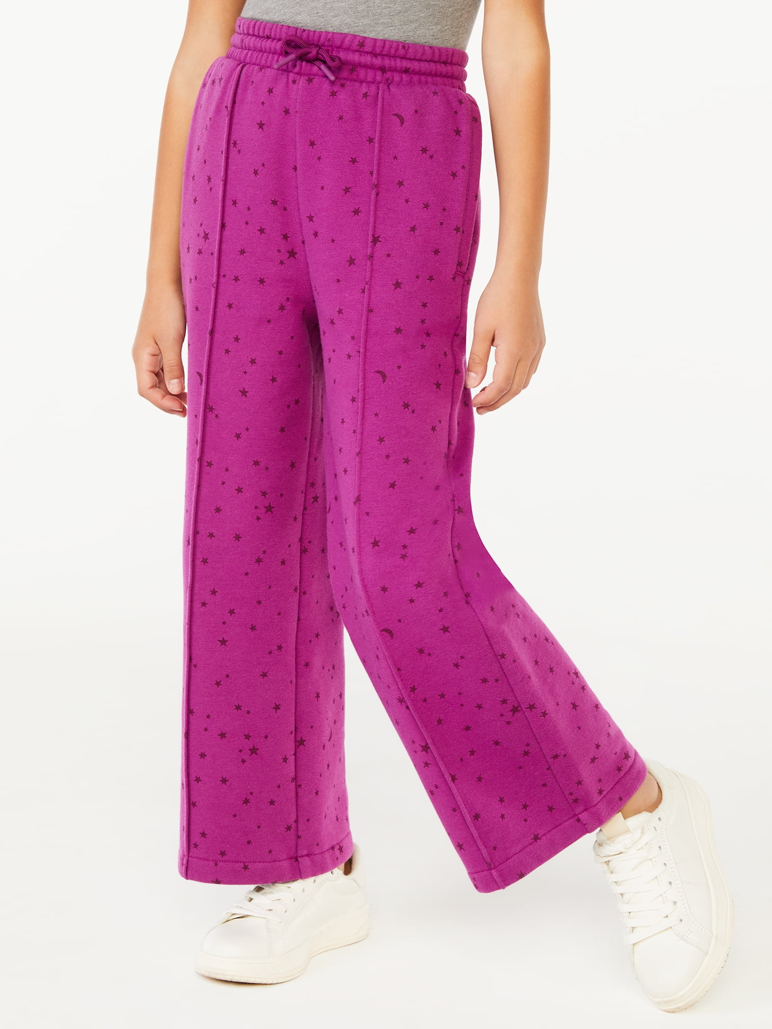 Free Assembly Girls Full Length Wide Leg Sweatpants, Sizes 4-18 ...