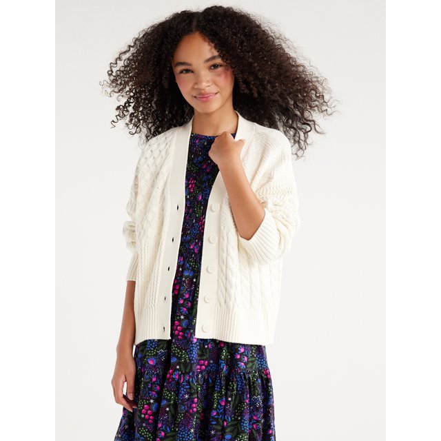 Free Assembly Girls Grandpa Cardigan, Sizes 4-18 - Walmart.com