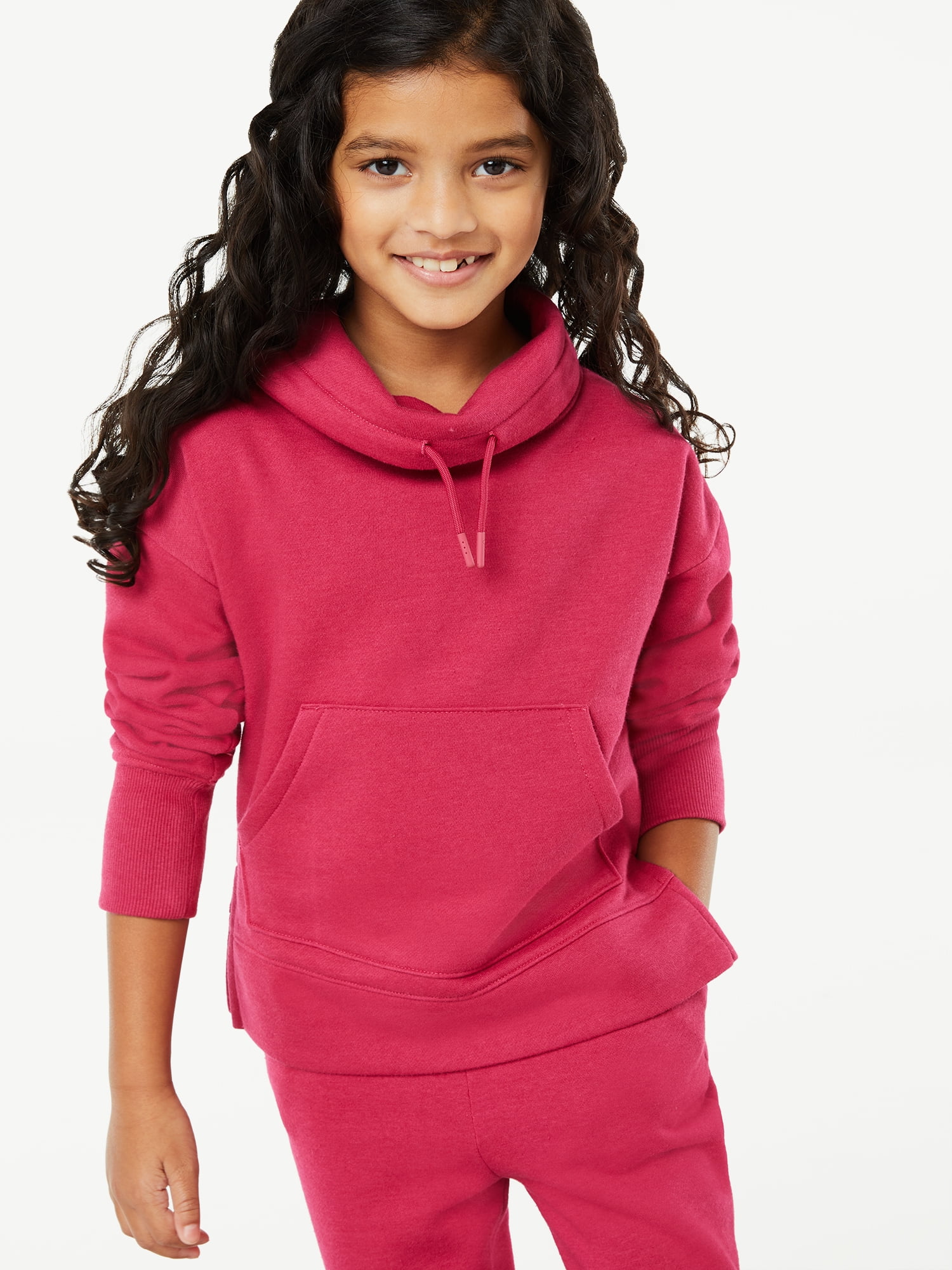 Free Assembly Girls High Neck Pullover Sweatshirt, Sizes 4-18 - Walmart.com