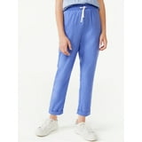 Free Assembly Girls Pull-On Dock Pants, Sizes 4-18, Relaxed Fit ...
