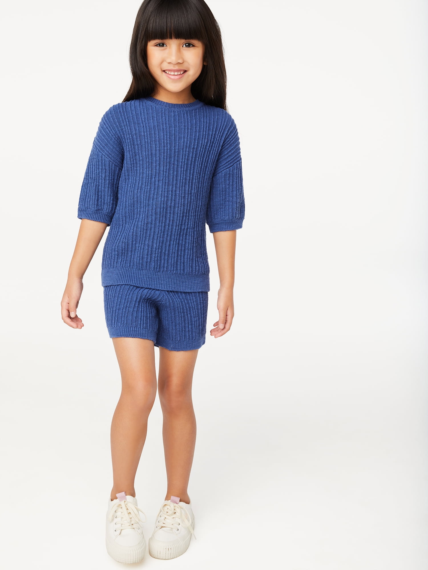 Free Assembly Girls Rib Sweater and Short Set, 2-Piece, Sizes 4-18 ...