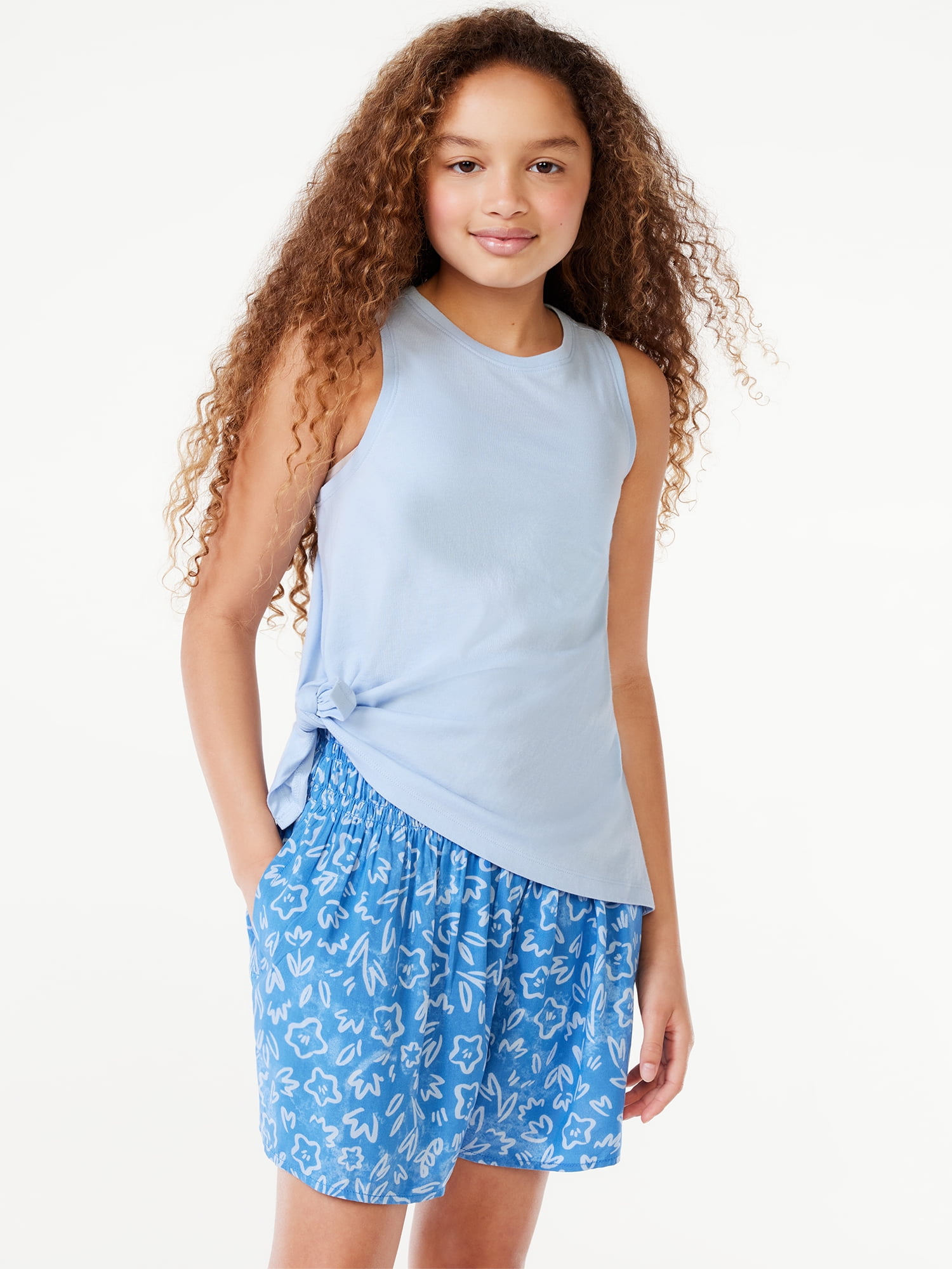 Free Assembly Girls Side Tie Tank Top, Sizes 4-18 - Walmart.com