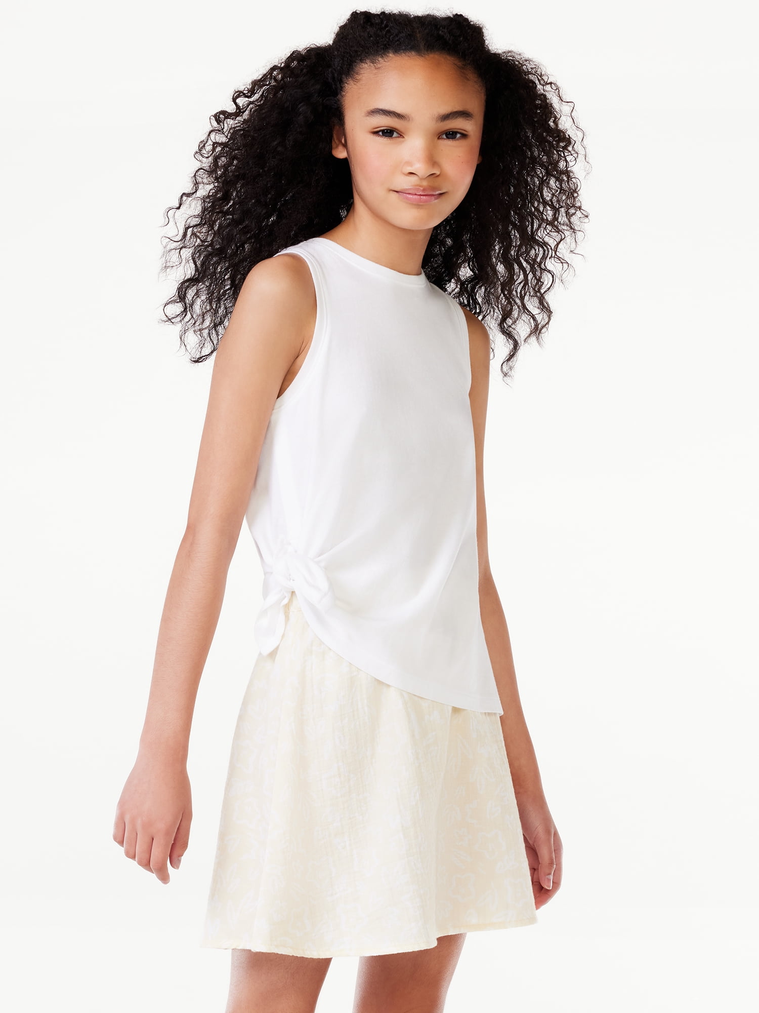 Free Assembly Girls Side Tie Tank Top, Sizes 4-18 - Walmart.com