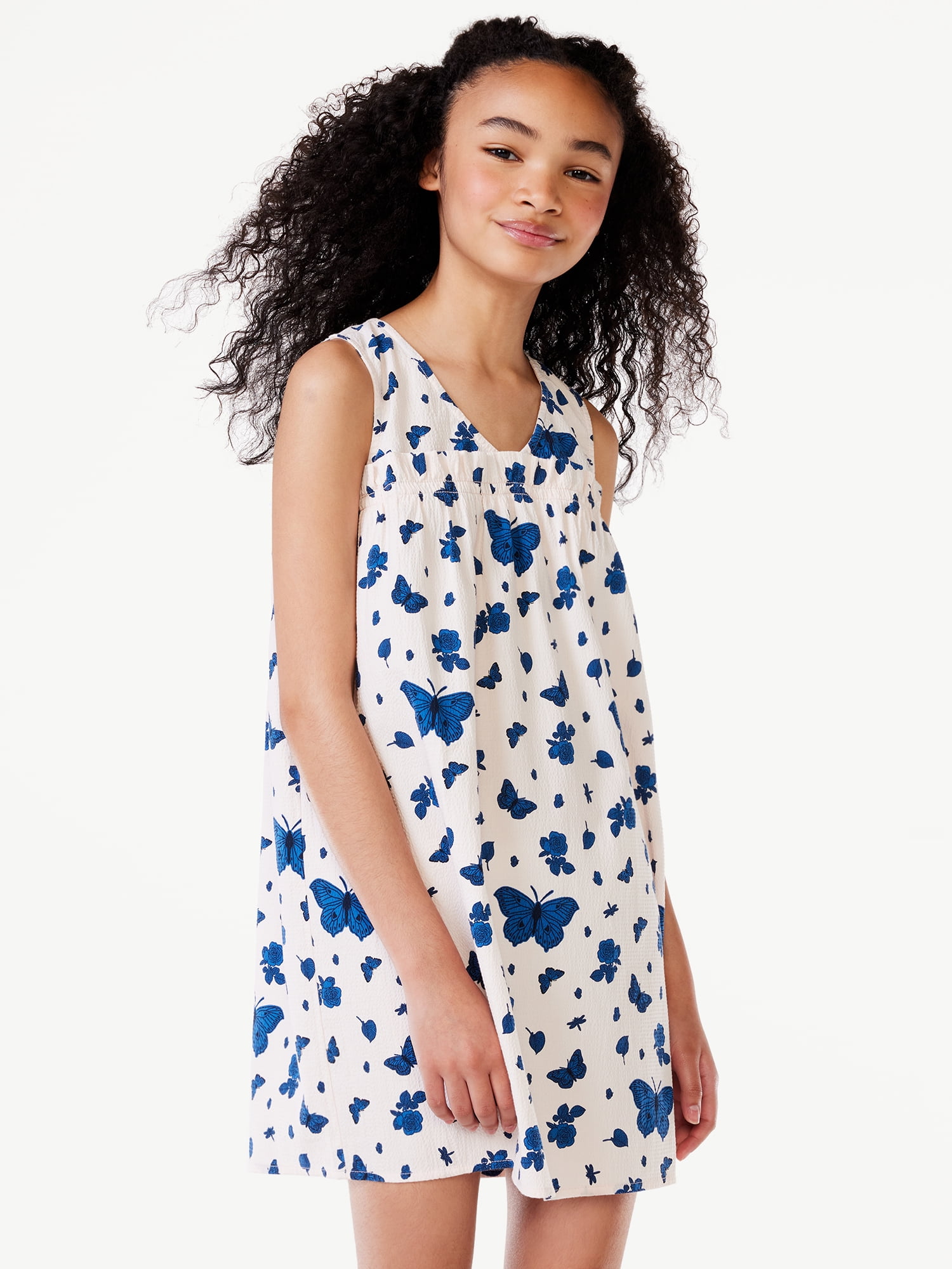 Free Assembly Girls Sleeveless Babydoll Dress, Size 4-10 - Walmart.com