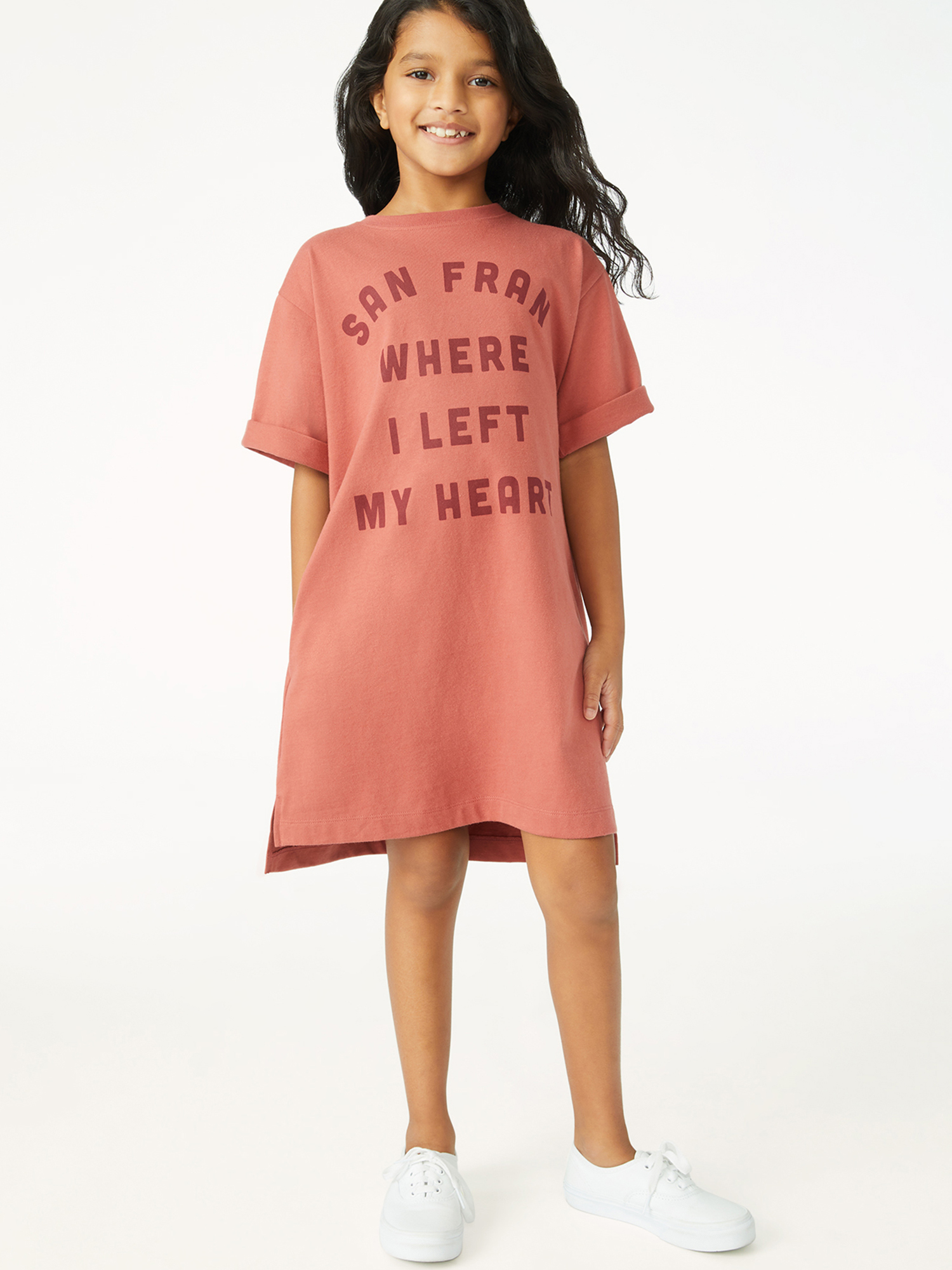 Free Assembly Girls T-Shirt Dress, Sizes 4-18 - Walmart.com