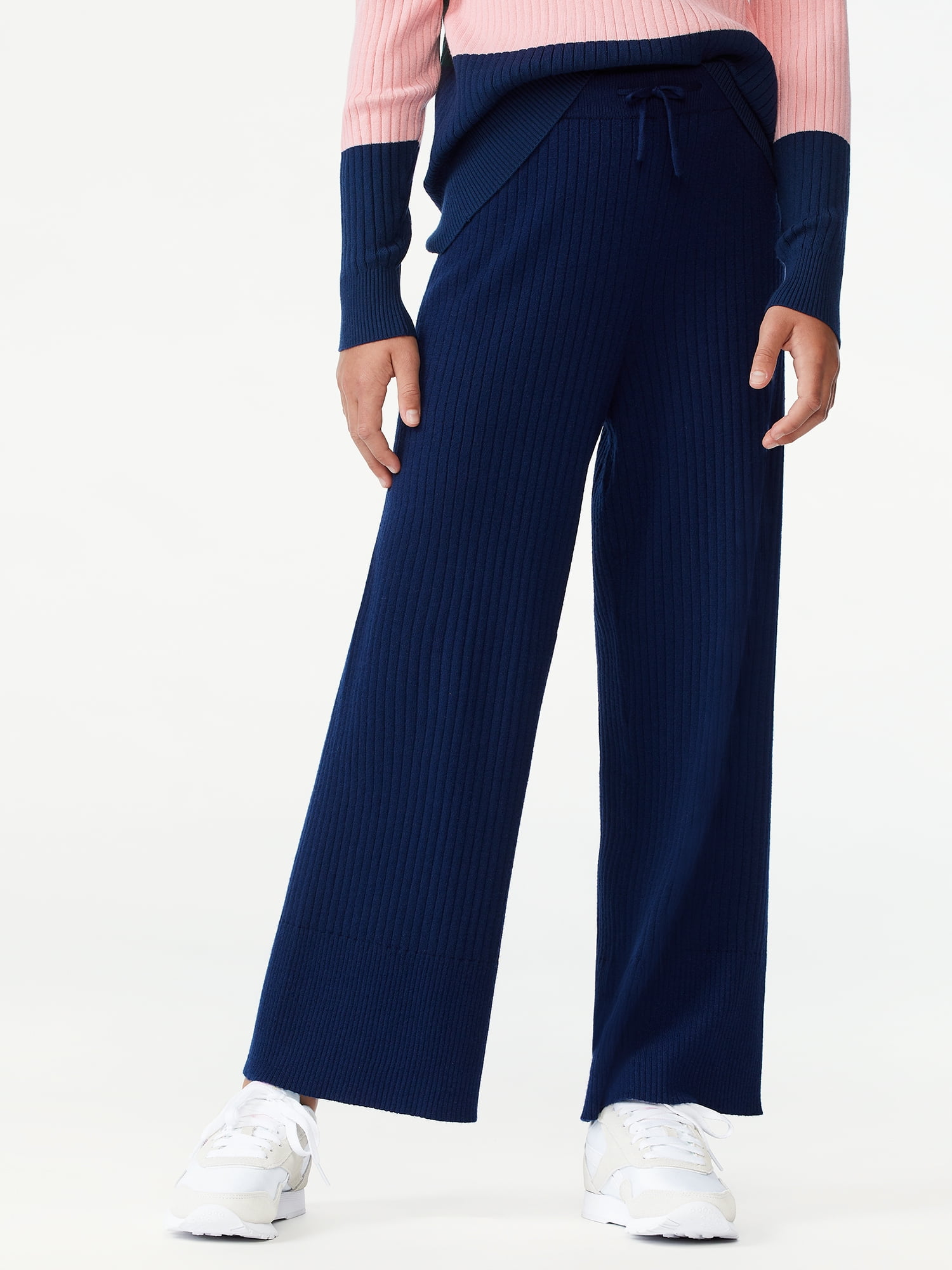 Free Assembly Girls Wide Leg Ribbed Sweater Pants, Sizes 4-18 - Walmart.com